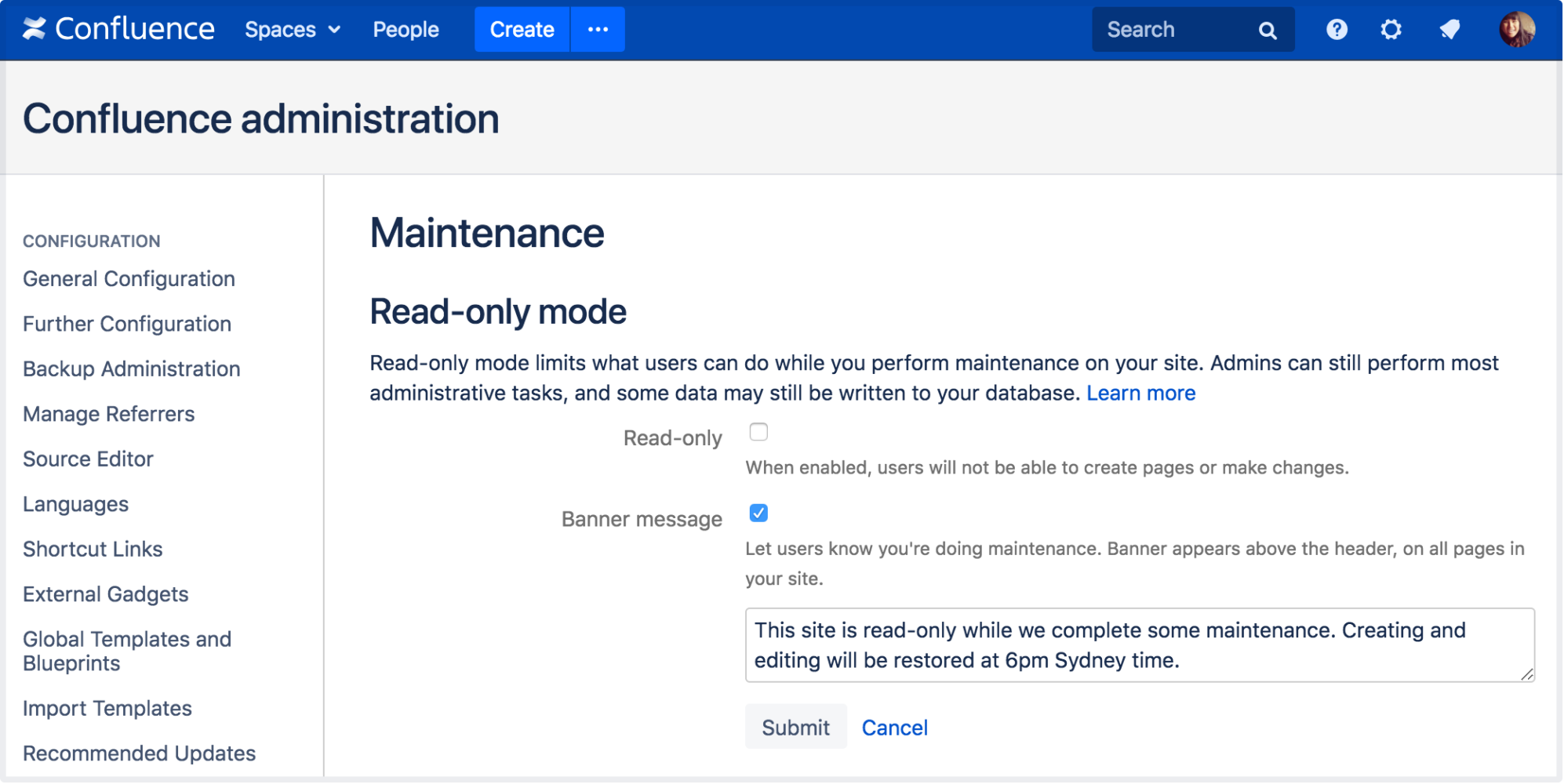 Minimize downtime with read only mode for Confluence Data Center