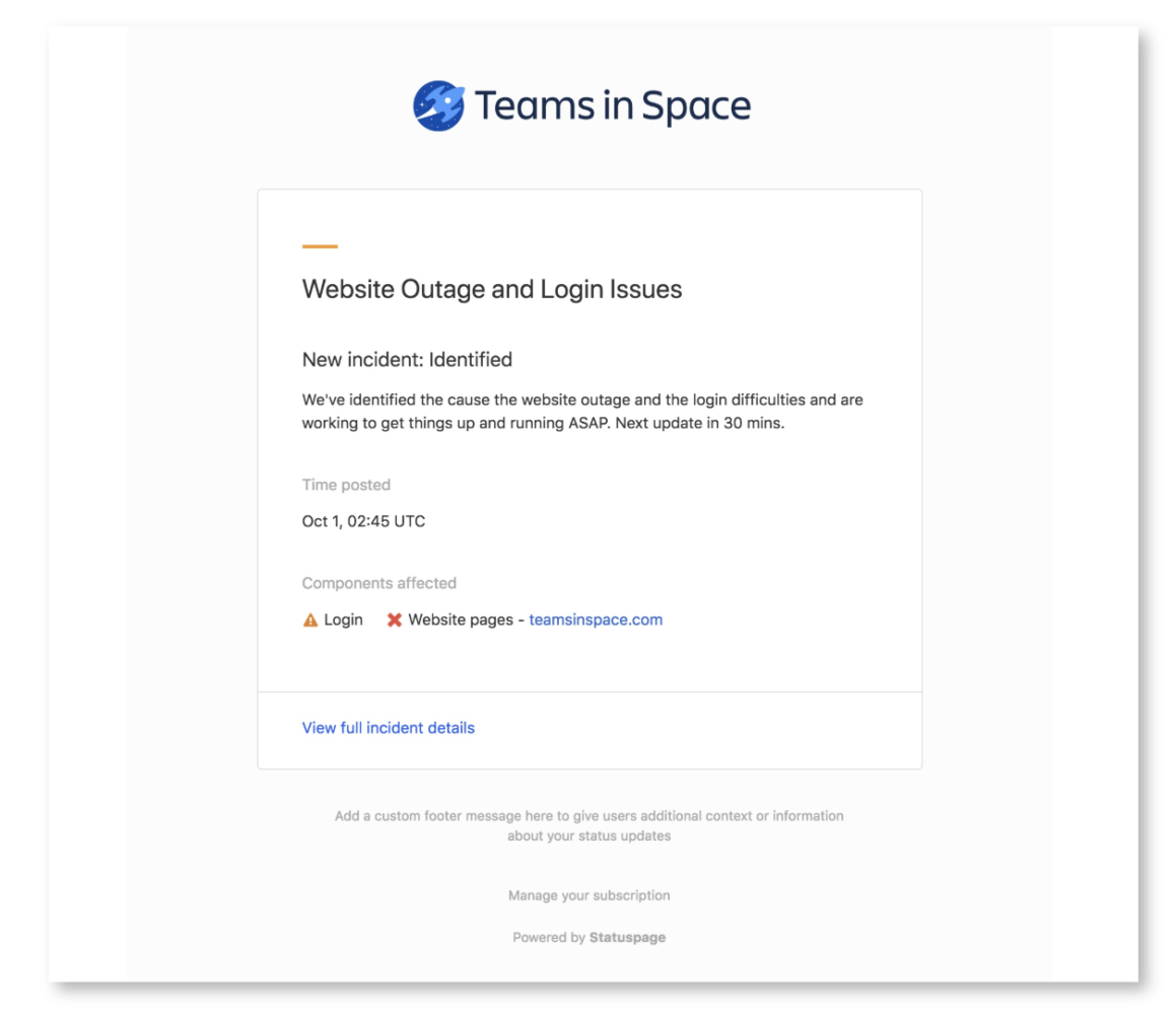 Statuspage email customization is here! - Work Life by Atlassian
