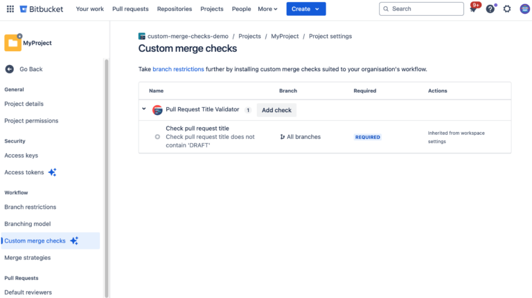Expanding Custom Merge Checks to the Workspace and Project level - Work Life by Atlassian