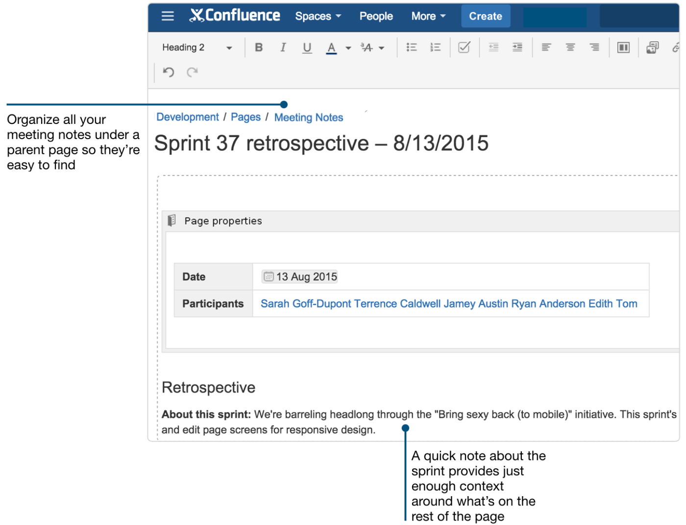 Create killer sprint retrospective & demo pages in Confluence