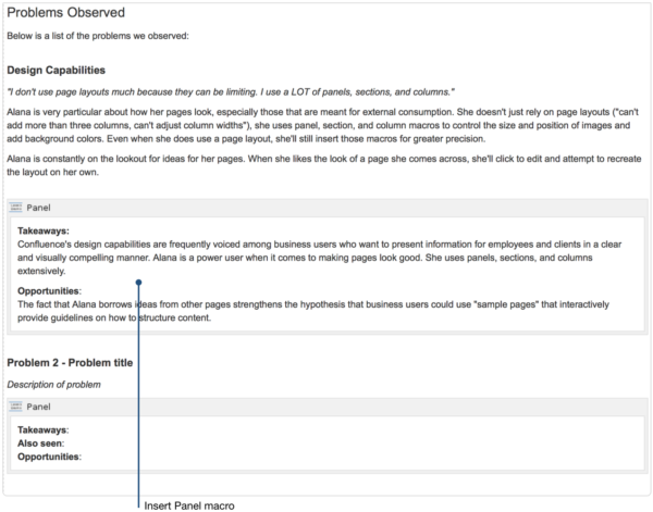 Creating insightful customer interview pages using Confluence