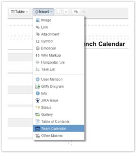 Team Calendars 2.4 - Create Calendars from the Confluence Editor