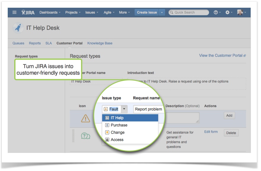 Inside Jira Service Desk: the customer portal