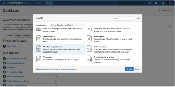 How to create product requirements using Confluence